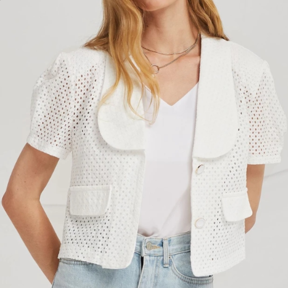 Storets - Ava Punched Eyelet Crop Jacket - Gem